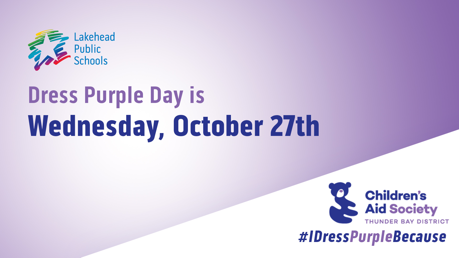 Dress Purple Day - Lakehead District School Board Lakehead District ...