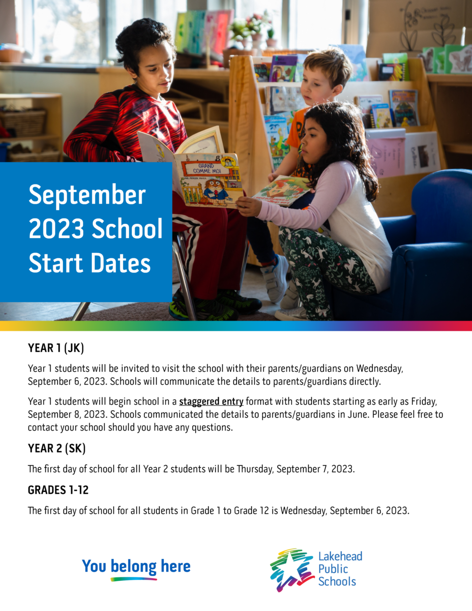 September School Start Dates - Lakehead District School Board Lakehead ...