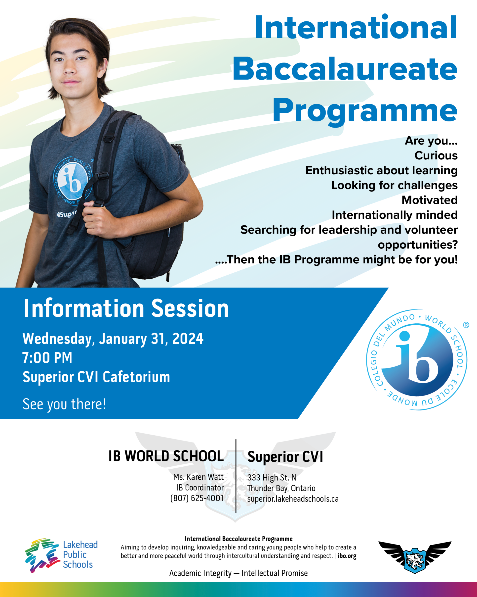 IB Programme Info Session - Lakehead District School Board Lakehead ...